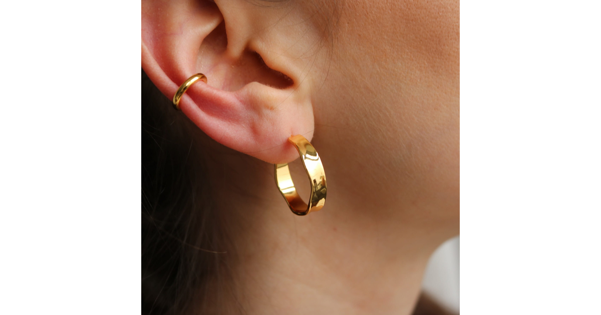 Złote kolczyki "Glam Circle" koła - srebro 925 pozłacane- Coccola Jewellery